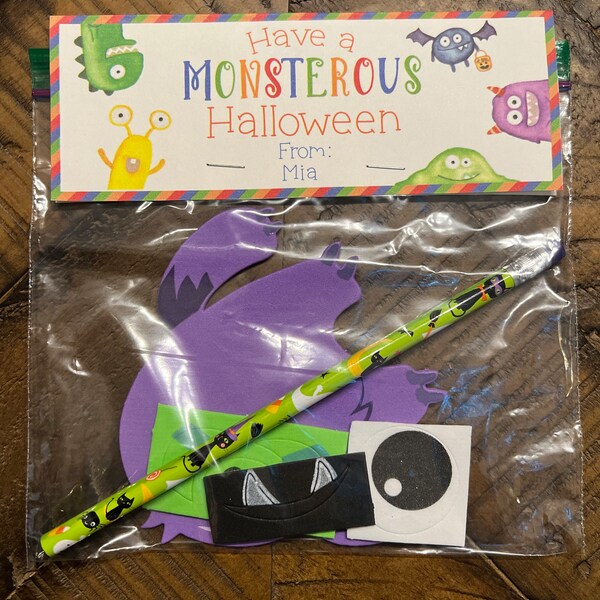 Create a Monster Bag Topper Label Treat Bag - Make a Monster Bag Topper ...