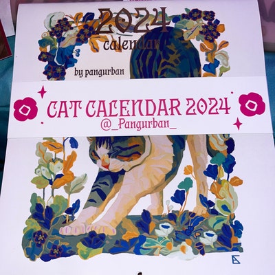 Blue Whimsy Cat 8x10 Inches Limited Edition Giclée Art Prints / Cat Art ...