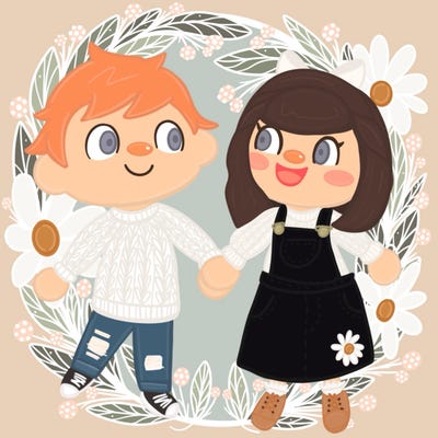 Animal Crossing Multiple Character Full Body Commission Couples Drawing ...
