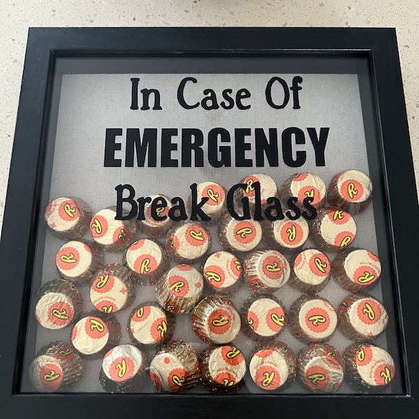 Shadow Box-in Case of Emergency Break Glass, Coffee Shadow Box, Coffee ...