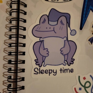 Ghost With Frogs Glossy Vinyl Sticker - Etsy