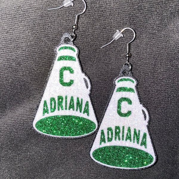 Custom Cheer Earrings Megaphone Earrings - Etsy