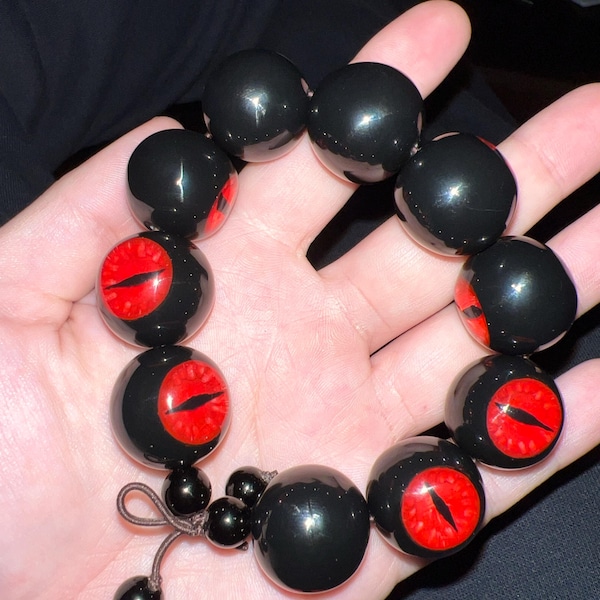 Handmade Resin Red Eye Bracelet for Goth&punk, Unique Gift for Goth ...