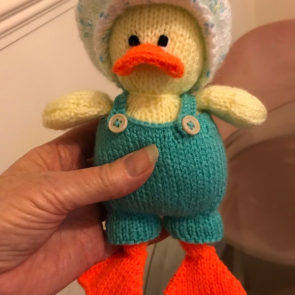 Darwin Duck Wearing Dungarees and a Flatcap Knitting Pattern ...