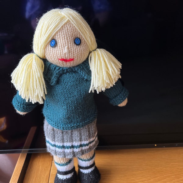 Tilly Doll, 14" (36cm) - Doll Knitting Pattern - Knitted Flat on 2 ...