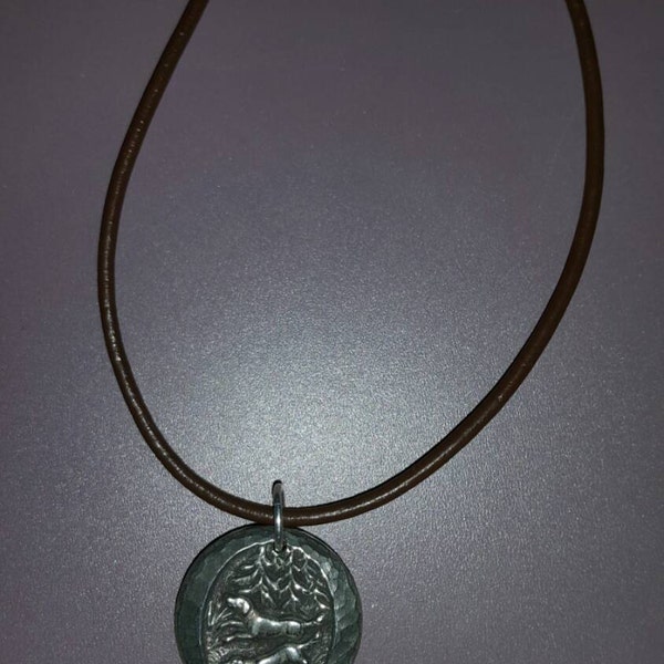 Two Dogs in the Woods Pendant, Dog Necklace, Rustic Jewelry, Hand Cast ...