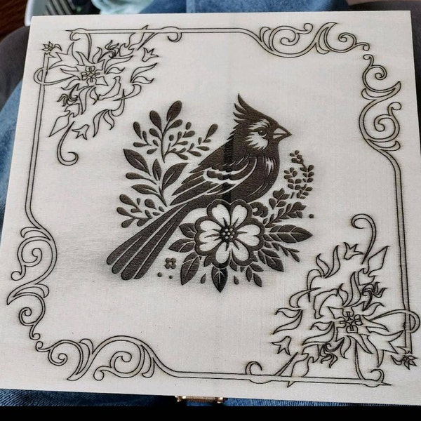 Red Cardinal Bird SVG PNG, Botanical Cardinal Svg, Floral Cardinal Svg ...