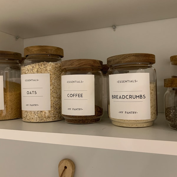 Modern Bespoke Labels | Pantry Food Kitchen Organisation | Kitchen Jars ...