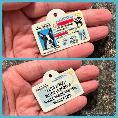 Texas Driver Dog Id Tag Personalized License, Durable Dog Tag, Double ...