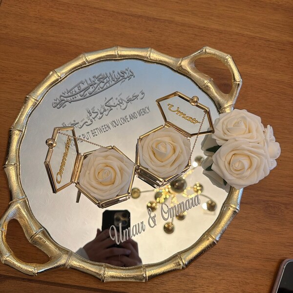 Personalized Nikkah Ring Plate and Sign, Nikkah Ring Tray, Nikkah Ring ...