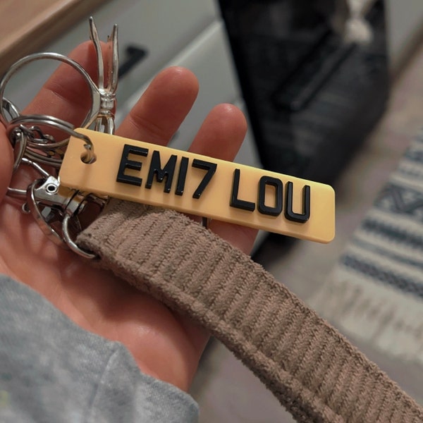 4D Number Plate Key Ring - Etsy