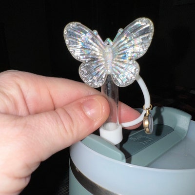 Colorful Butterfly Straw Topper,cute Laser Butterfly Straw Cover With ...