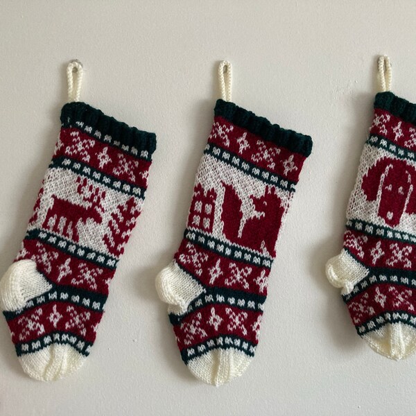 Knitting Pattern Collection of 16 Christmas Stockings Charts Fair Isle ...