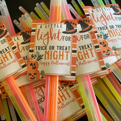 Halloween Glow Stick Printable Tag Trick or Treat Tag Candy Tags ...
