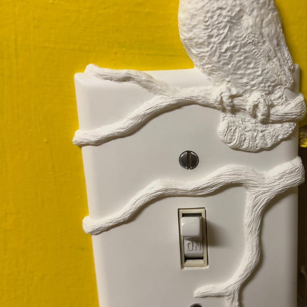 White Owl, Owl Decor, Light Switch Plate, Outlet Cover, Log Cabin Decor ...