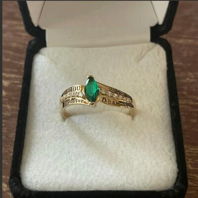 Customized Sterling Silver Womens High School Class Ring Gem Collection ...