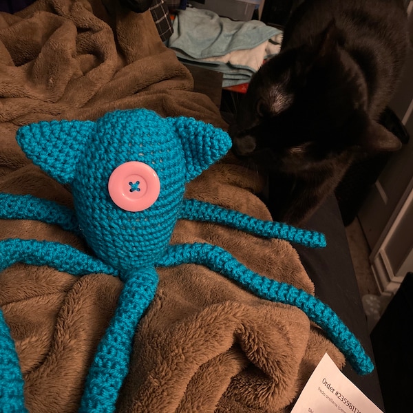 Crocheted One Eyed Octopus Bright Turquoise - Etsy