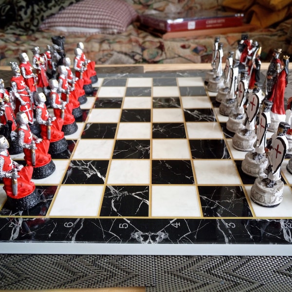 Knights Templar Crusaders Chess Set Luxury Crusaders Set Knights Chess ...