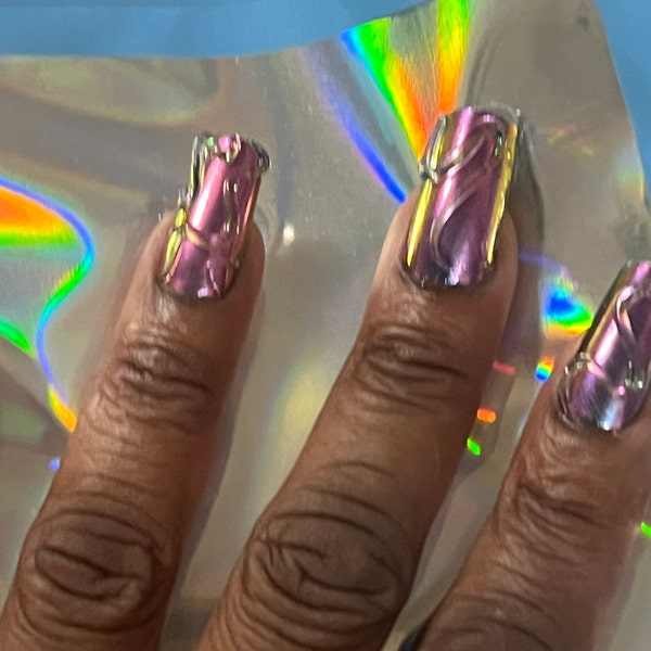 Red and Black Lady Luck Press on Nails, Reusable Press on Nails, Poker ...