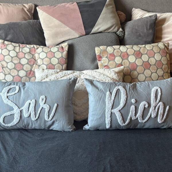 Custom Embroidered Pillow Personalized Gift, Home Decor, Anniversary ...