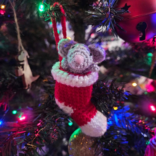 Matchbox Christmas Stocking Mouse Crochet Pattern - Etsy