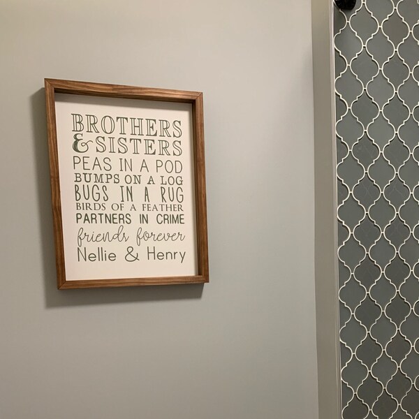Brothers and Sisters- Personalized Wood Sign - Sibling Sign - Custom ...
