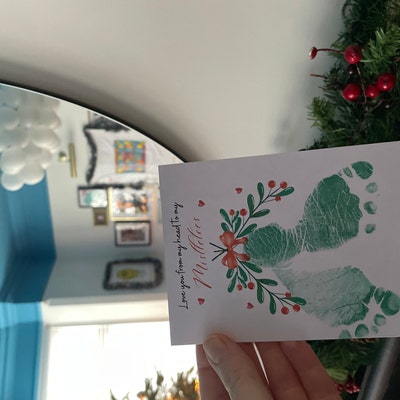 Mistletoe Christmas Footprint Art Craft, Holiday Craft, School Activity ...