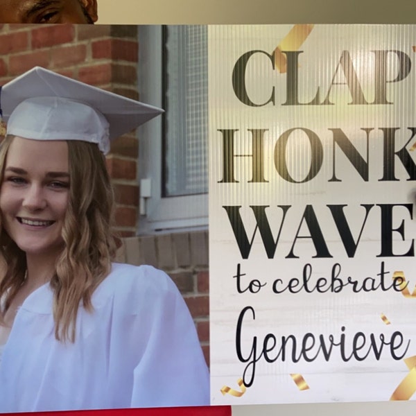 Custom “clap, Honk, Wave” Graduation Yard Sign, Custom Outdoor ...