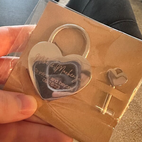 Engraved Heart Love Lock With Key - Travel Bridge Love Locks, Custom ...