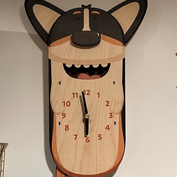 Corgi Pendulum Clock | Corgi Clock | Pembroke Corgi | Gift for Corgi ...