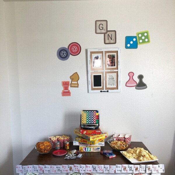 Family Game Night PRINTABLE Party Decorations, Board Games Birthday ...