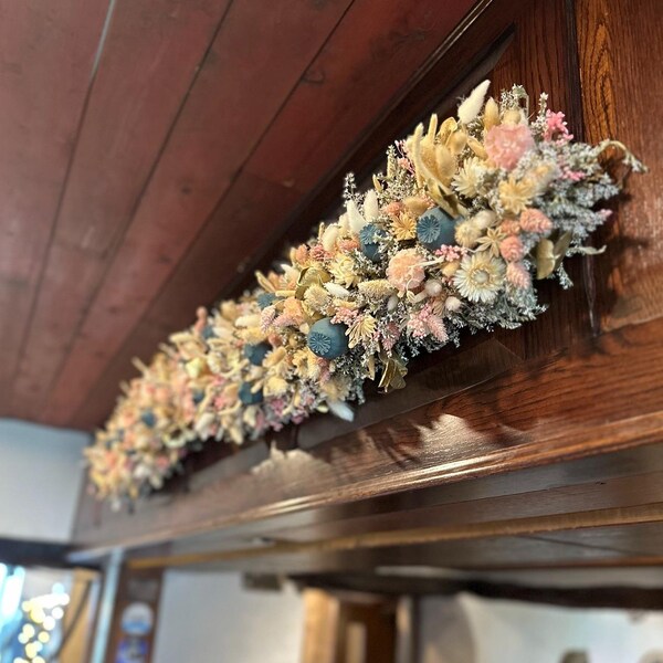 Dried Flower Wand, Preserved Rose Wand, Flower Girl Wedding Wand, Pink ...