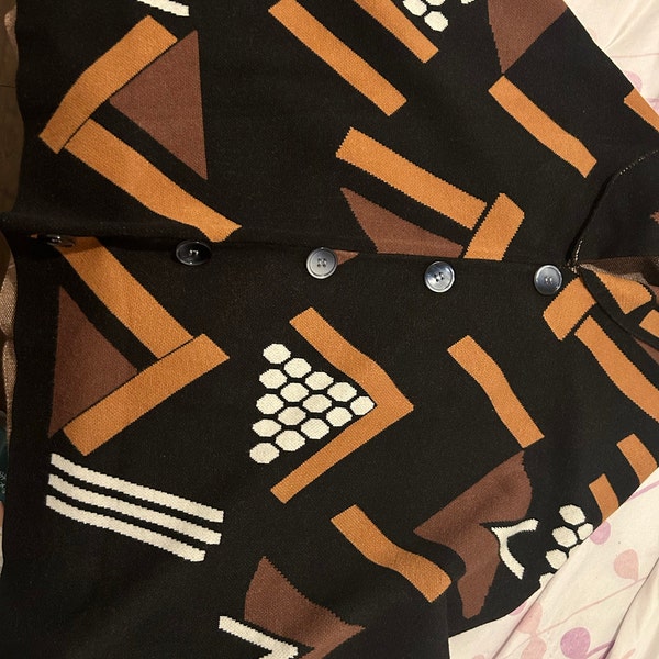 Knitted Mud Cloth Print Capes/ Bogolan Print Poncho/ Afro-centric ...