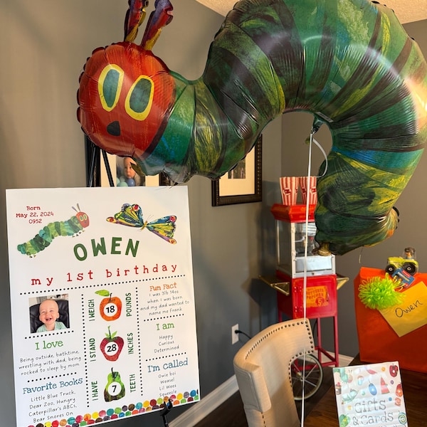 Very Hungry Caterpillar - First Birthday - Milestone Sign - Milestone ...