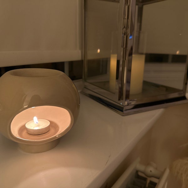 Oslo Gloss Grey Ceramic Wax Burner - Etsy