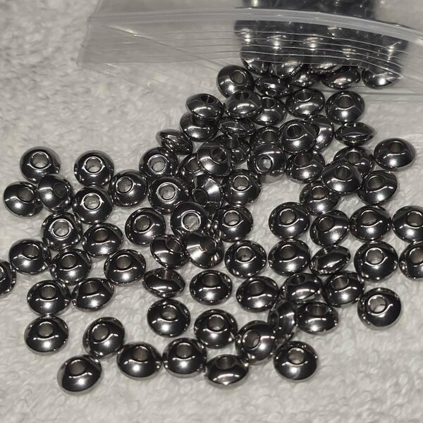 304 Stainless Steel Cross Button Metal Spacer Bead 2 Pieces per Order ...