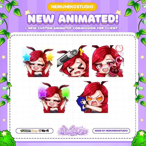 Custom Cute Stream Overlay Package / Twitch Overlay Commissions ...