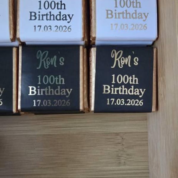 Personalised Happy Birthday Party Favours Chocolate Favours Black ...