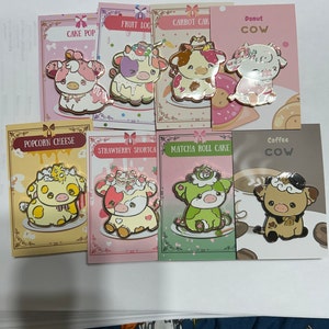 Ice Cream Cow Sticker Set Ver 2, Cute Cow Sticker Bundle, Rainbow Cow ...