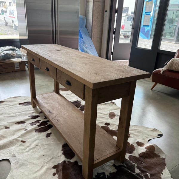 Handmade Solid Oak Kitchen Island With Drawers & Storage – Rustic ...