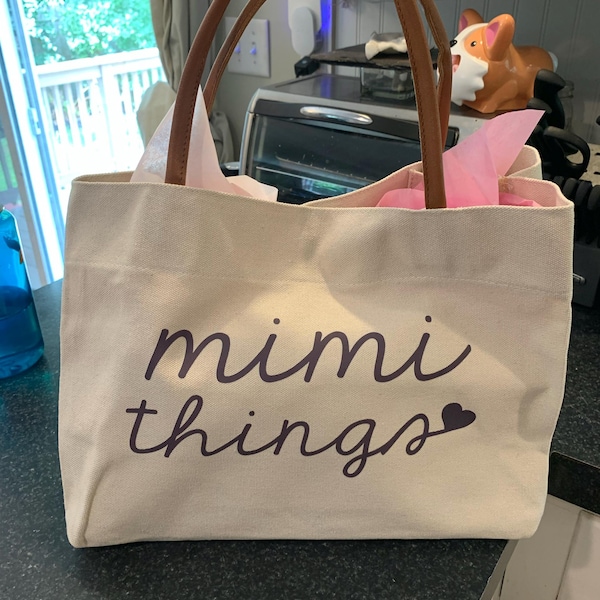 Mimi Things Tote Bag -grandma Gift Personalized Mothers Day Gift for ...