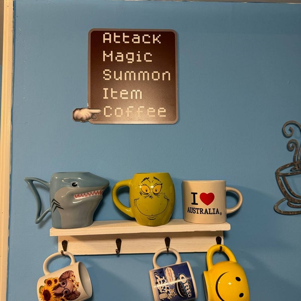 Final Fantasy Menu Wall Decor - Coffee Sign - Final Fantasy Battle Menu ...