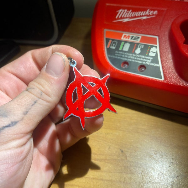 Anarchy Necklace! Stainless Steel & Red Enamel A Pendant + Choice of ...