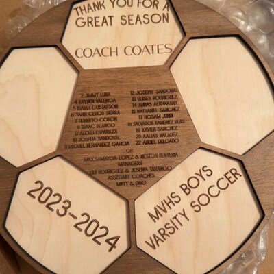 Personalized Soccer Team Coach's Plaque, Thanks for A Great Season ...