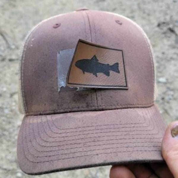 Cow Tag Baseball Cap, Trucker Style Hat, Structured Leather Patch Hat ...