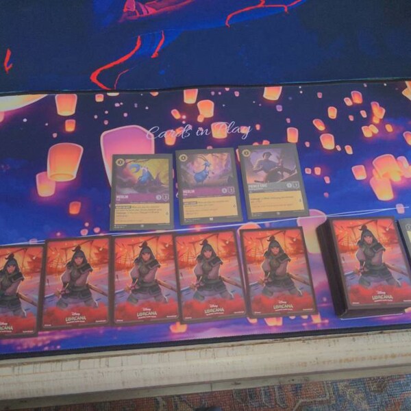 Lorcana Playmat With Zones, Rapunzel Themed Lorcana Playmat, Unofficial ...