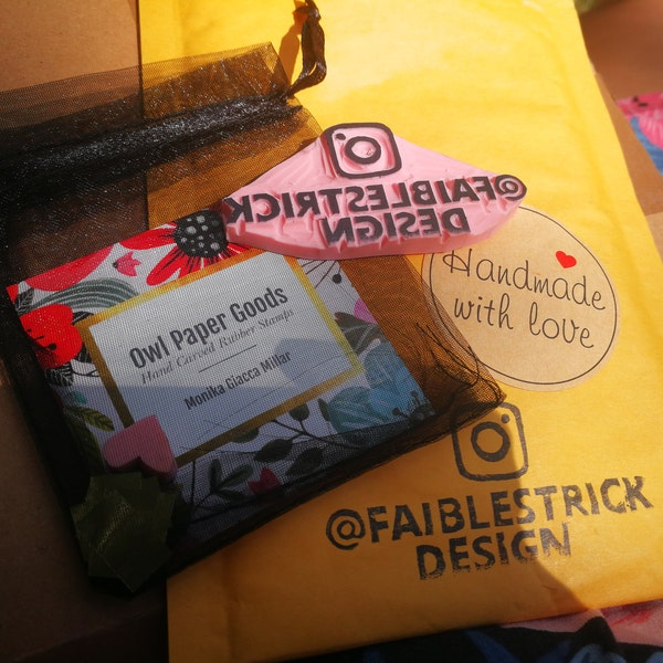 Personalized Instagram Stamp, Stamp for Instagram Handle Small Business ...