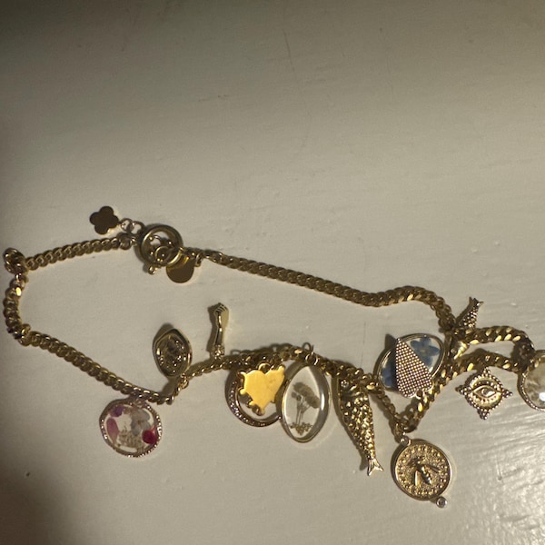 Charm Necklace, TWENTY SEVEN CHARMS, Hand Knotted Necklace, Stacked ...