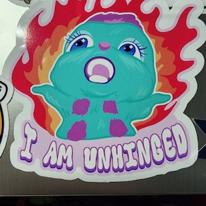 I AM UNHINGED Bibble Meme Sticker Fairytopia Bibble Flames Meme Bibble ...