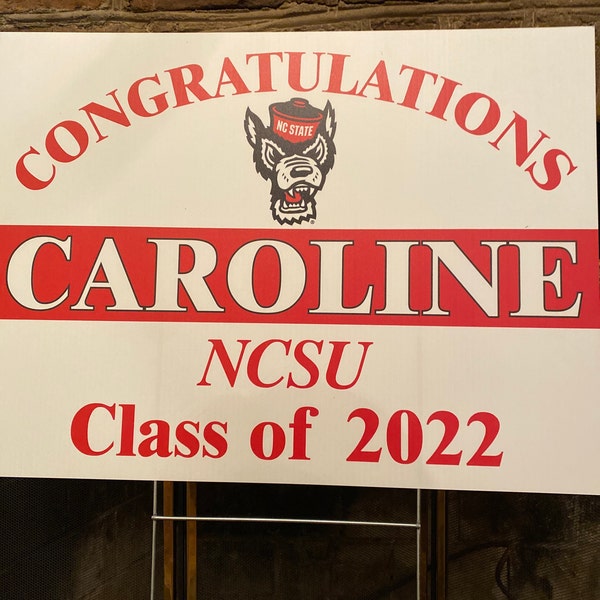 Graduation Lawn Sign Custom Photo Yard Sign Any School Any Color With ...